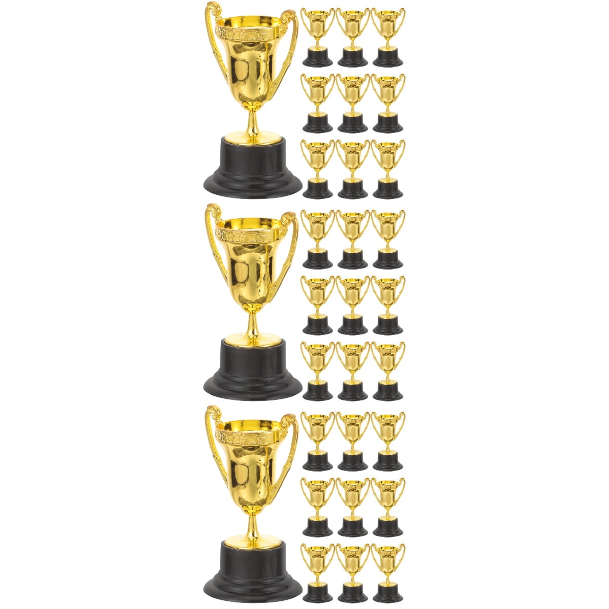 3 Count Plastic Gold Trophies Trophies for Kids Trophy Child 8.2x4.5cm ...