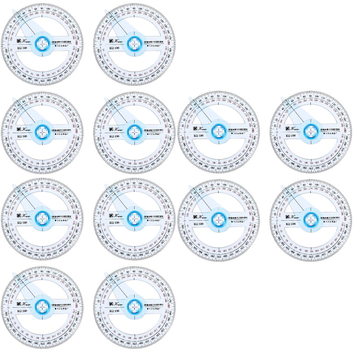 3 Count Protractor Circular Map Clear Centimeter Ruler Rotary Tool ...