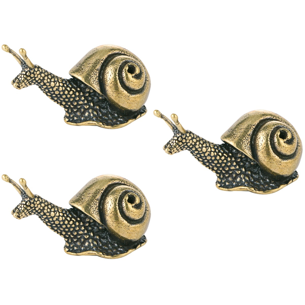 3 Count Pure Copper Snail Ornaments Retro Decor Vintage Sculpture ...