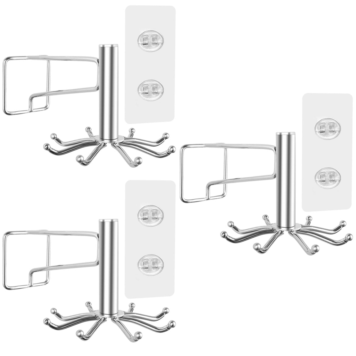 3 Count Rotating Eight-Claw Hook Coat Hangers Cup Hangers Kitchen Hook ...