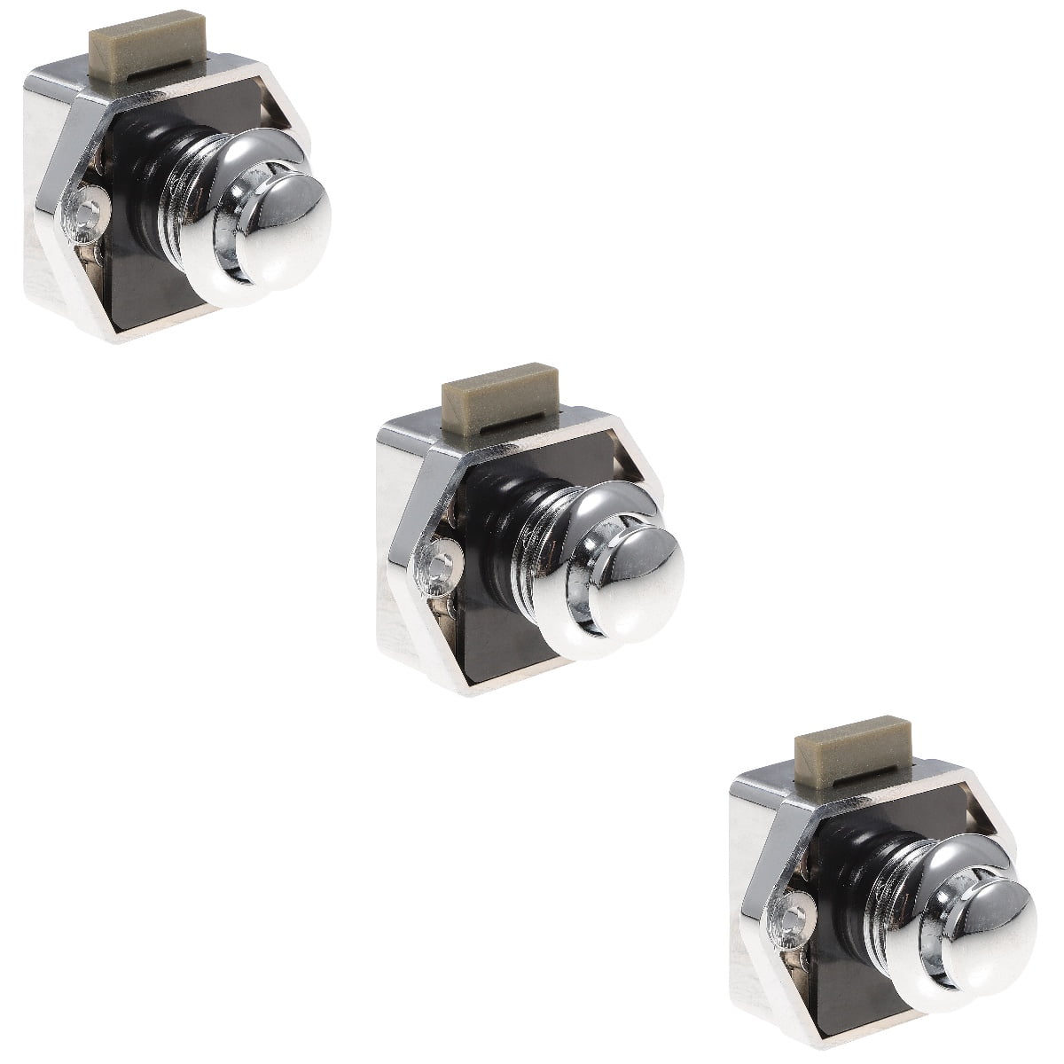 3 Count Rv Door Lock Cabinet Locks Catch Push Button Cupboard Latches ...