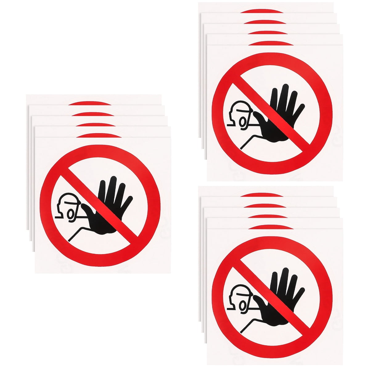 3 Count Safety No Entrance Sign Stickers Reflective Extinguishers Round ...