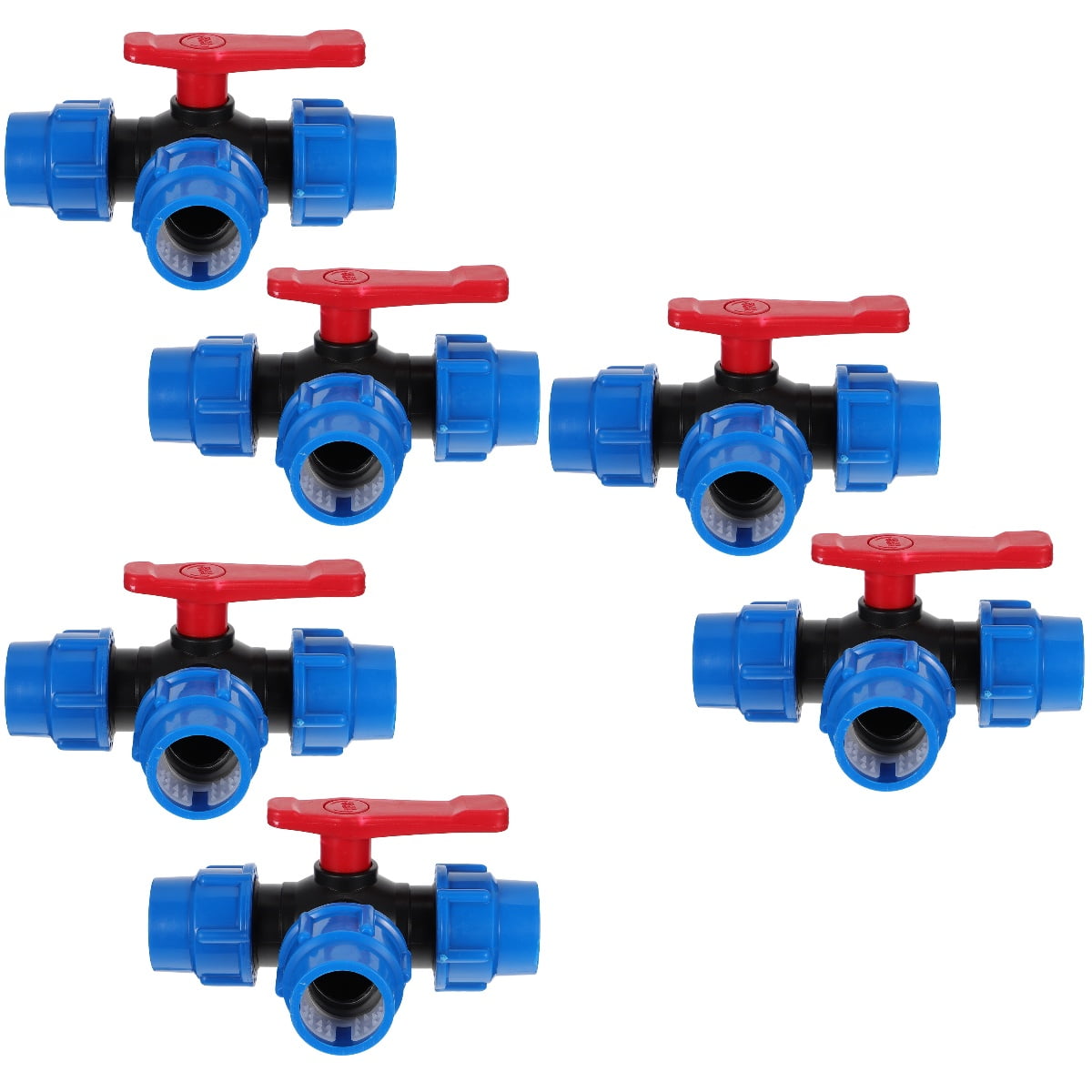 3 Count Sewer Drip Irrigation Barbed Connector Three Way Ball Valve ...