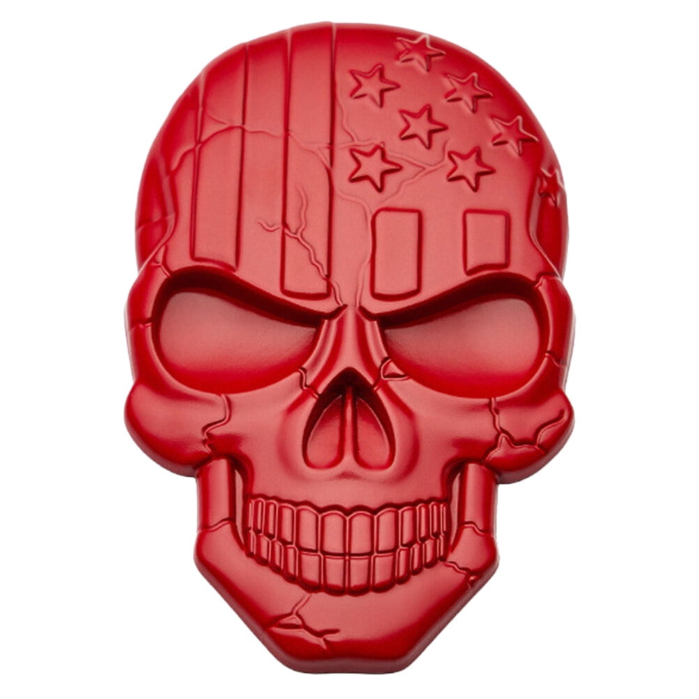 3 Count Skull Car Sticker Skeleton Accessories Goth Stickers Red ...