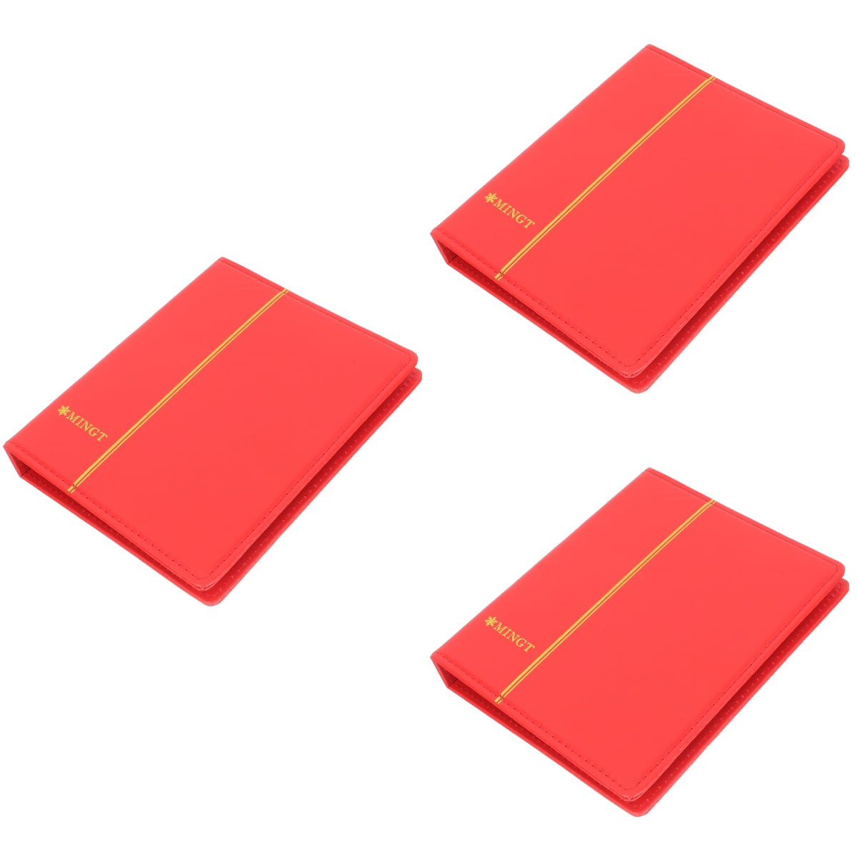 3 Count Small Binder Currency Album Binders Stamp Collecting Albums Red ...