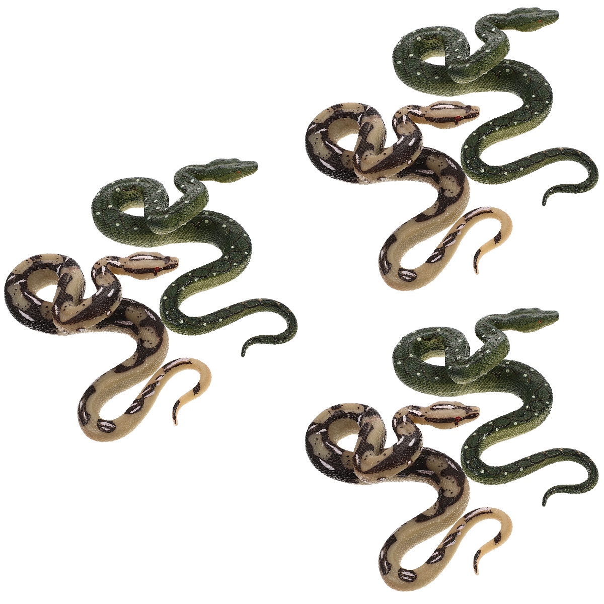 3 Count Snake Decoration Sculpture Toy Cars Robot Realistic Child ...