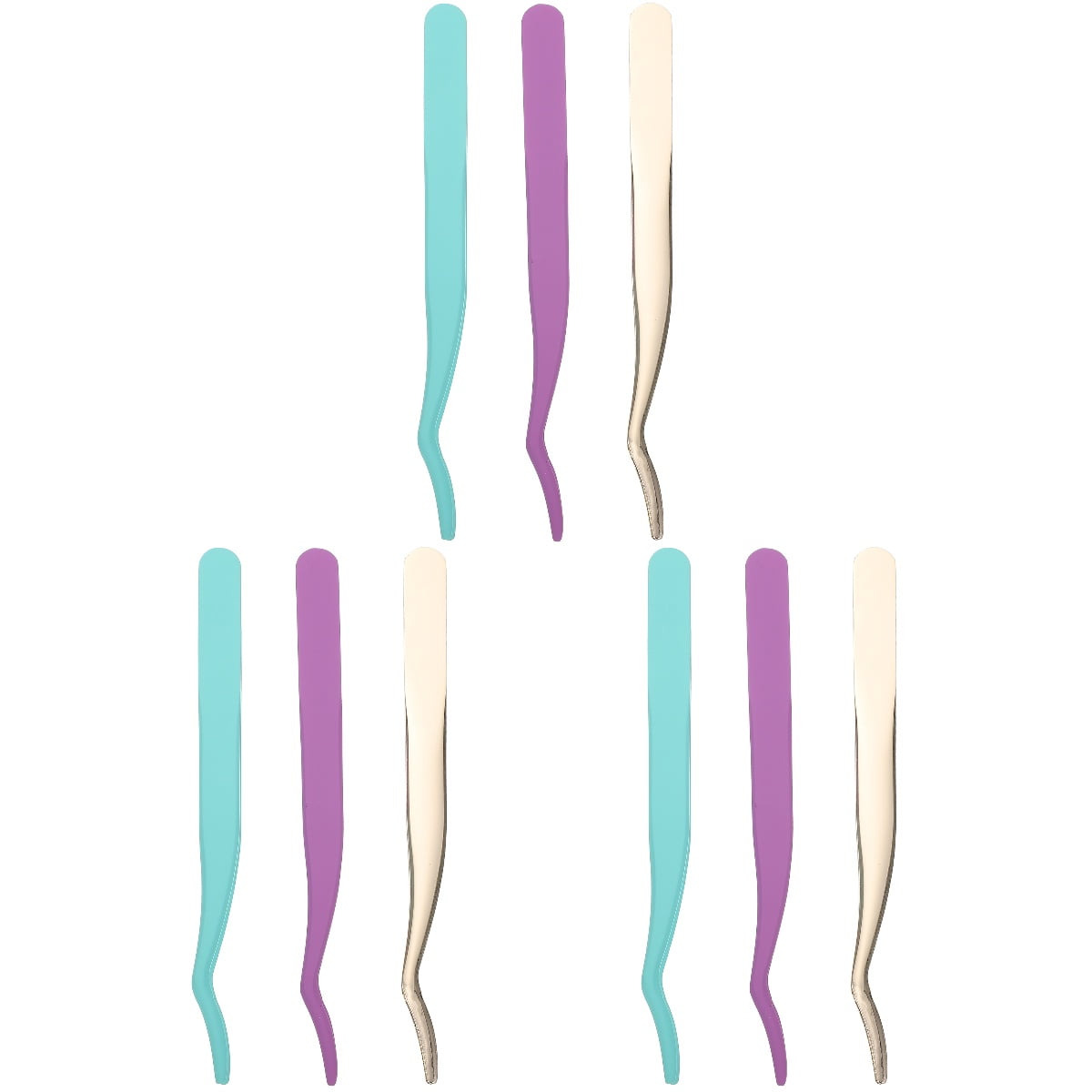 3 Count Splinter Remover Fake Eyelashes Curler Gold Tweezers Child ...