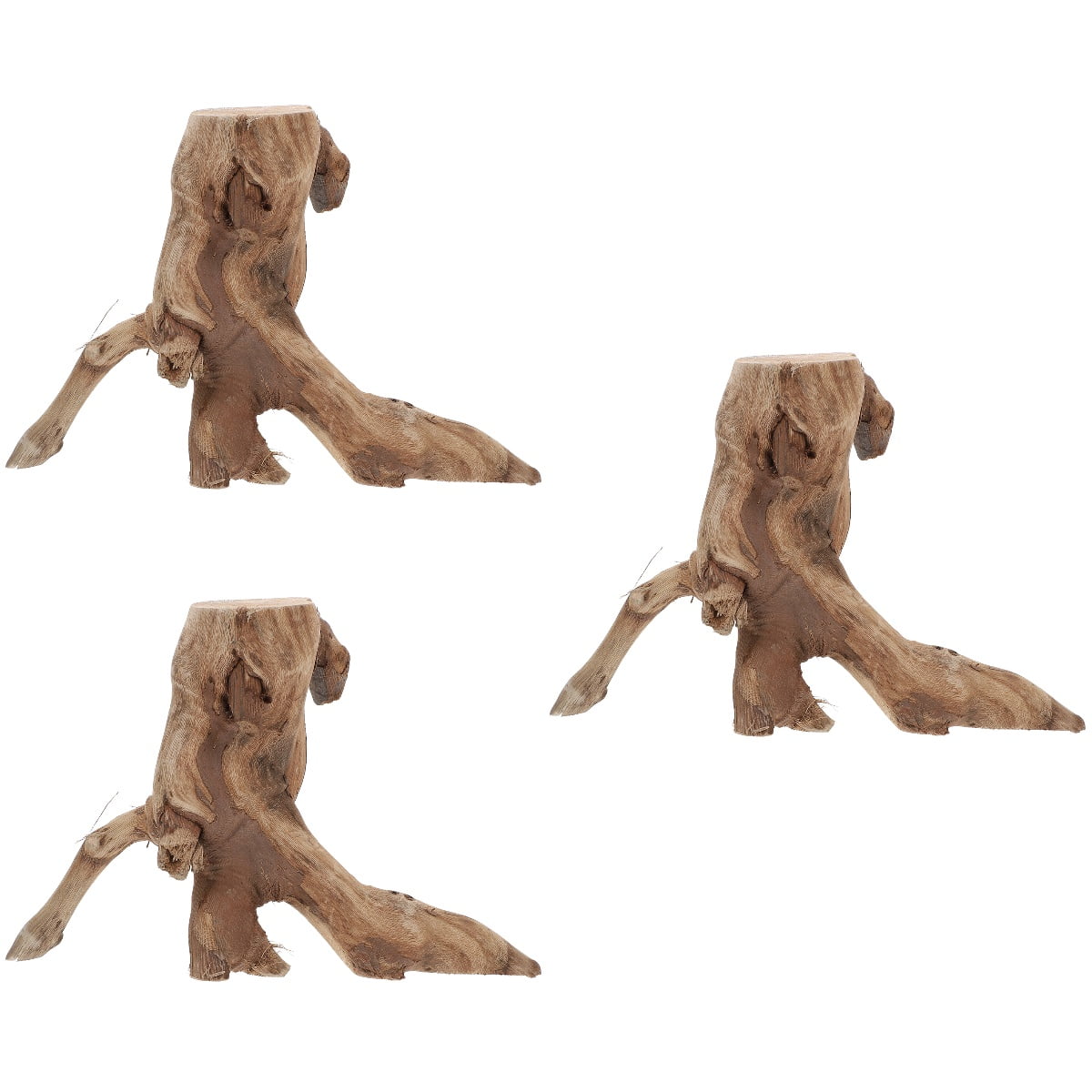 3 Count Stone Plinths for Statues Log Stump Ornaments Red Mountain Vine ...