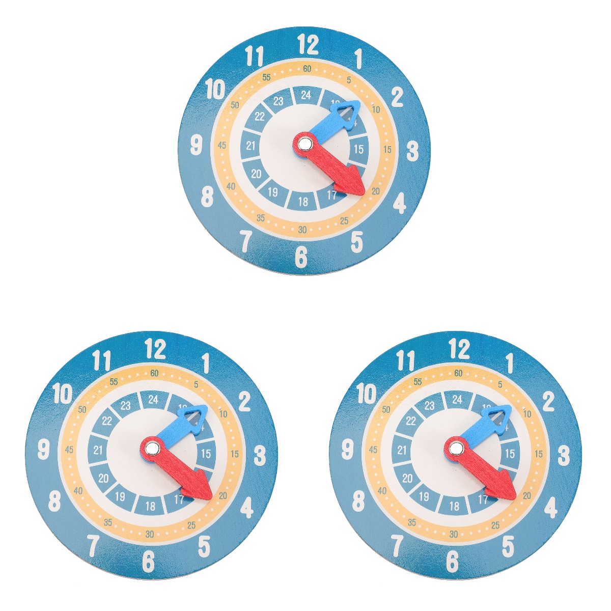 3 Count Student Learning Clock Time Toy for Kids Teaching Aids ...