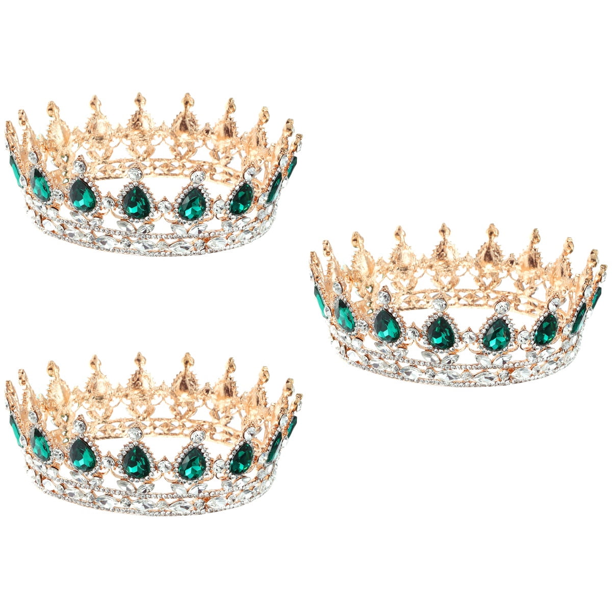 3 Count Tiara Crown for Wedding Women Queen Princess Miss Bridesmaid ...