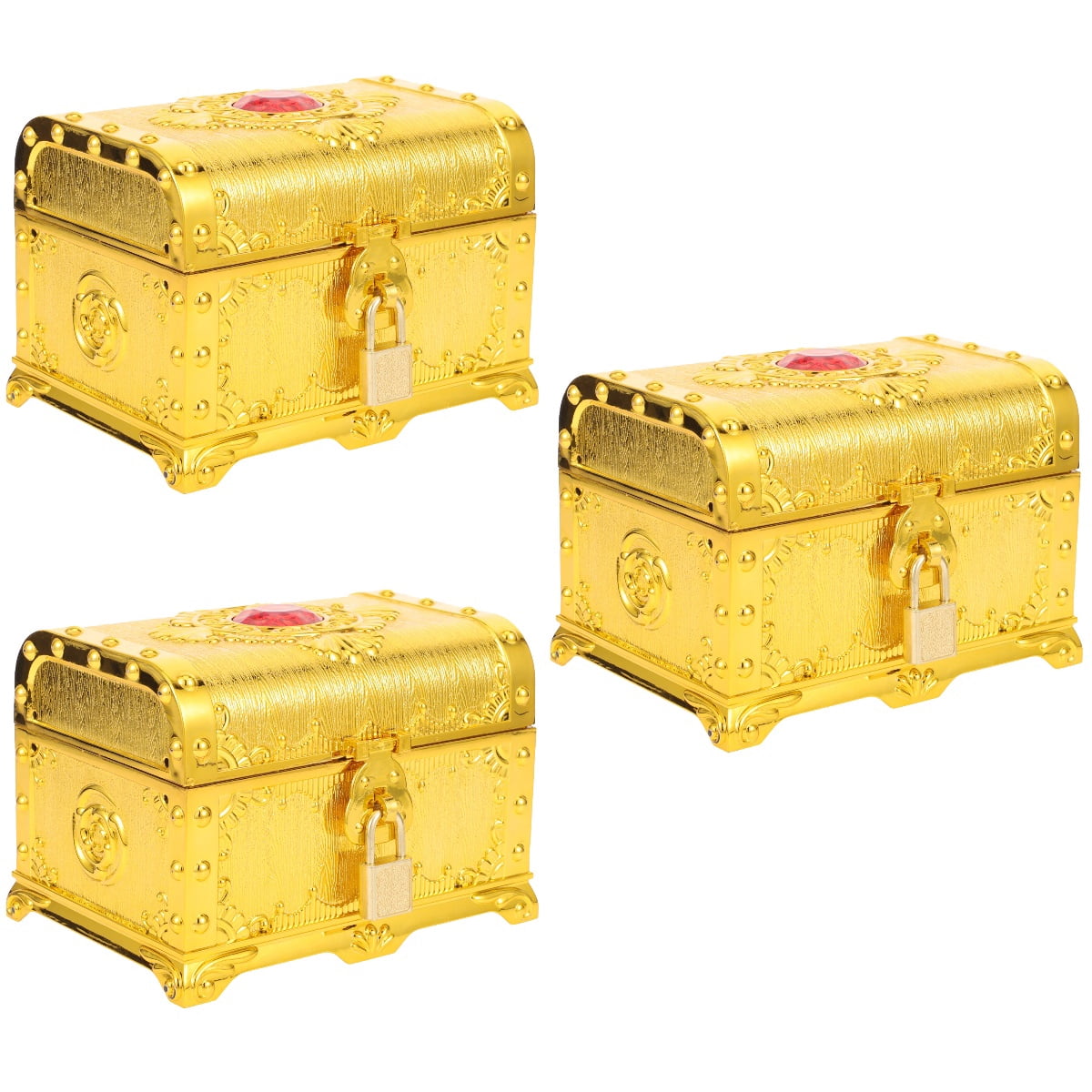 3 Count Toy Treasure Box with Key Accessories Child - Walmart.com