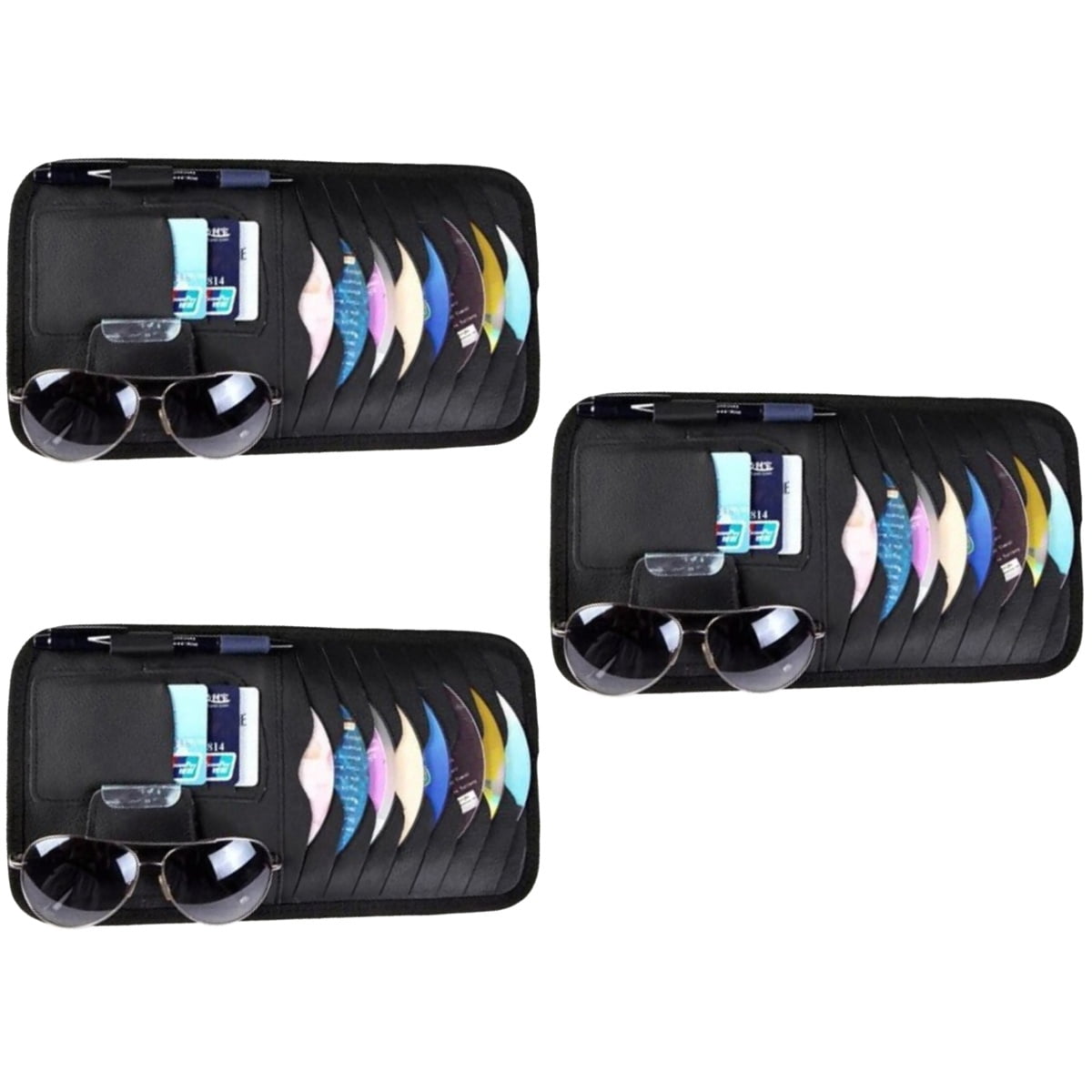 3 Count Visor Credit Card Holder Sunglasses Clutter Solution Compact ...