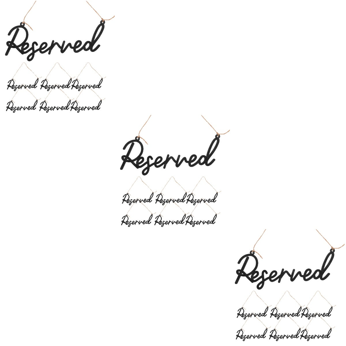 3 Count Wedding Decor Aisle Reserved Sign Hanging Accessories ...