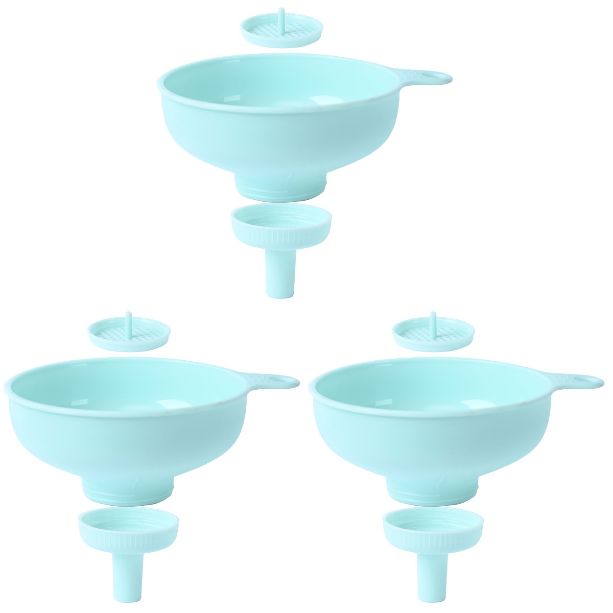 3 Count Wide Mouth Funnel Multifunctional Plastic Beverage for Oil with ...
