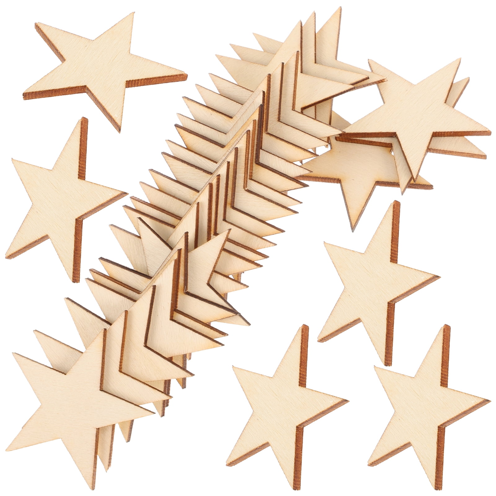 3 Count Wooden Craft Shapes Stars for Crafts Thick Bookmarks Child ...