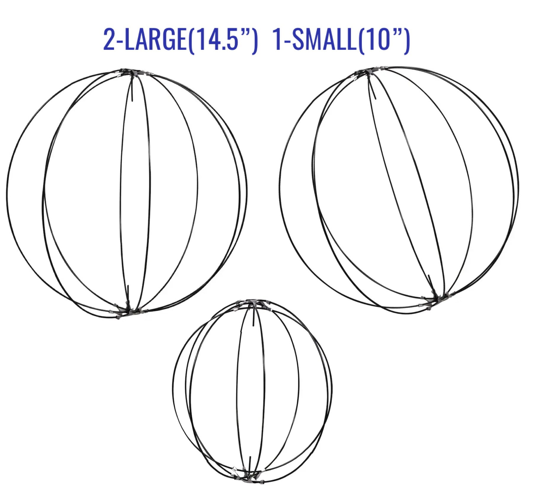 (3 Counts) HTL 3D Metal Wreaths Orbs Circle Forms 2 Sizes (2)14" & (1 ...