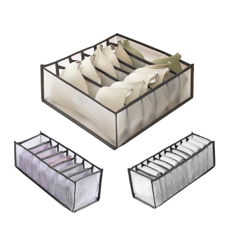 3 Counts Underwear Drawer Organizer, Foldable and Divided Underwear ...