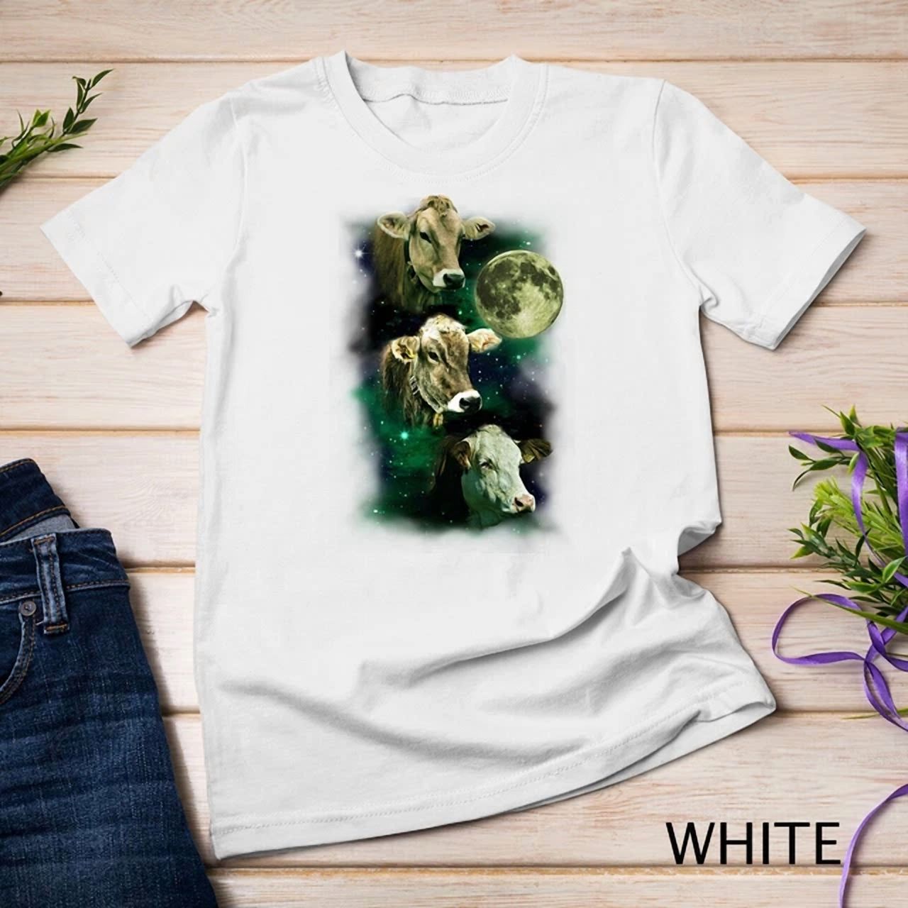 3 Cow Moon Funny Parody Sweatshirt Unisex S-5XL T-Shirt Birthday Gifts ...