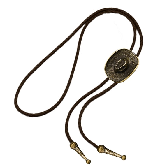 3. Cowboy Hat Charm Bolos Tie Necklace Vintage Western PU Leather ...