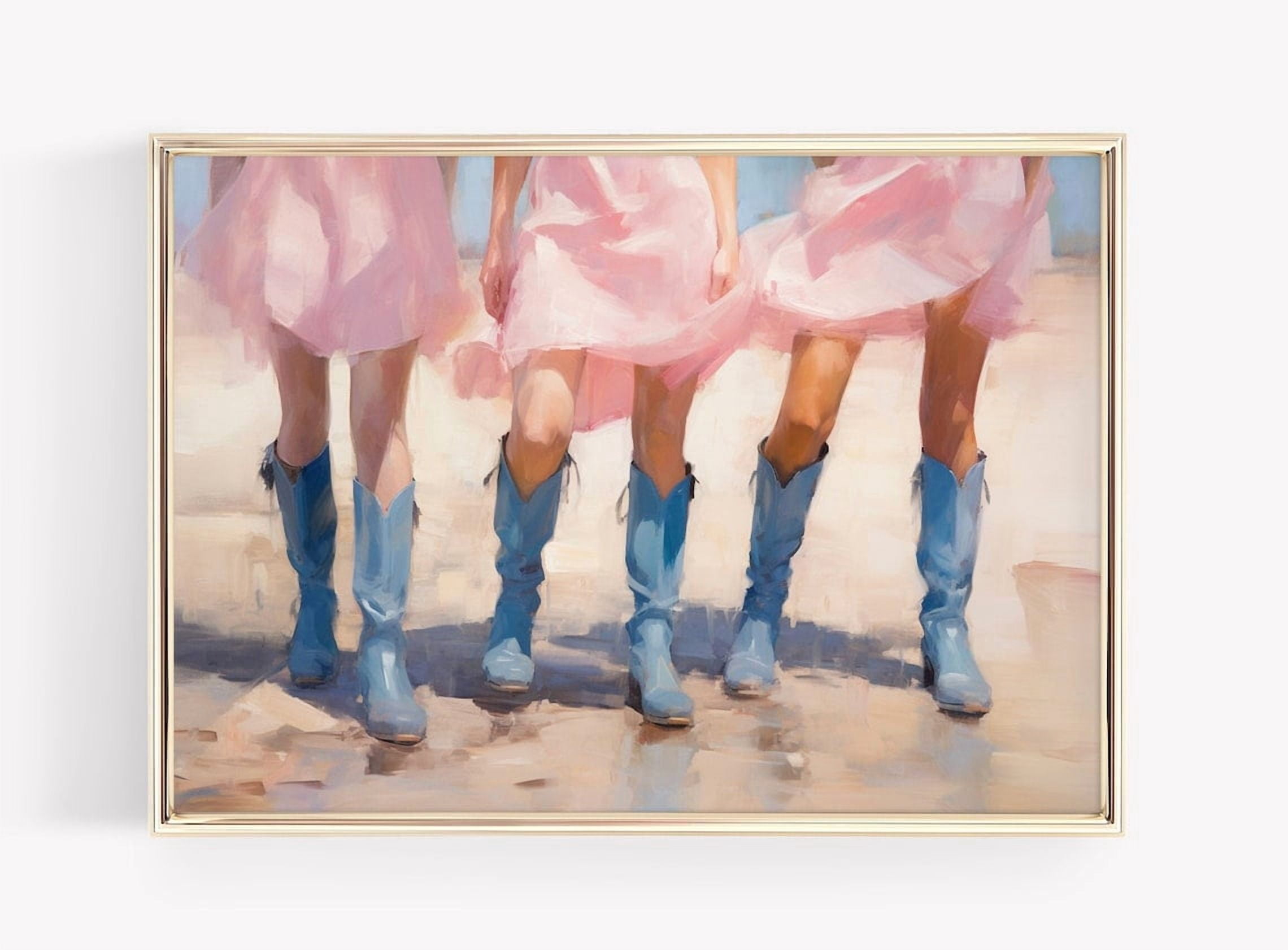 3 Cowgirls Blue Boots Girly Western Trendy Print Cowgirl Wall Art ...