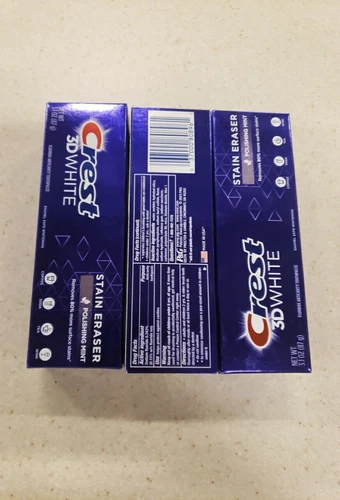 (3) Crest 3D White Stain Eraser Polishing Mint Toothpaste 3.1oz Enamel ...