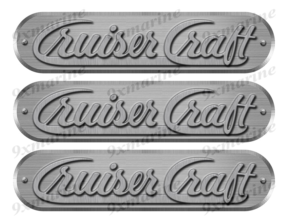 3 Cruiser Craft Remastered Stickers. Brushed Metal Style - 10" long ...