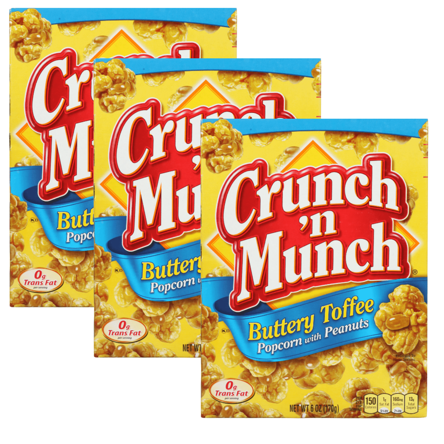 Crunch 'n Munch Buttery Toffee Popcorn with Peanuts, 3 Pack, 6 oz ...