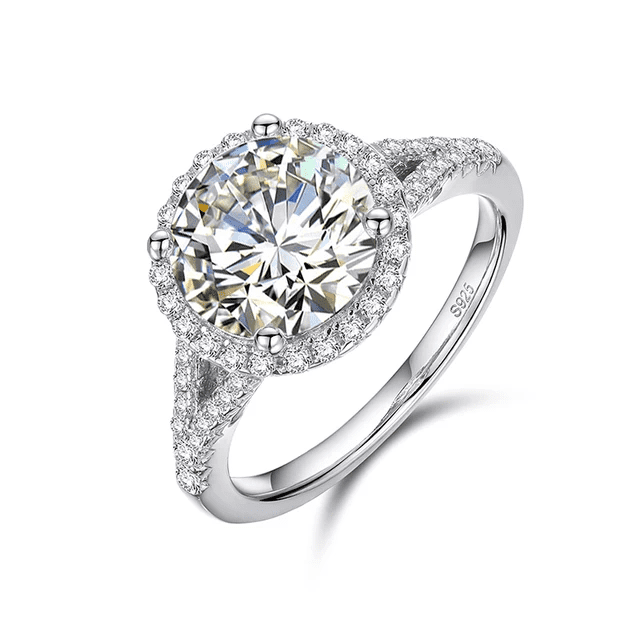 3 Ct Moissanite Soliatire Engagement Ring For Women 925 Silver Promise ...