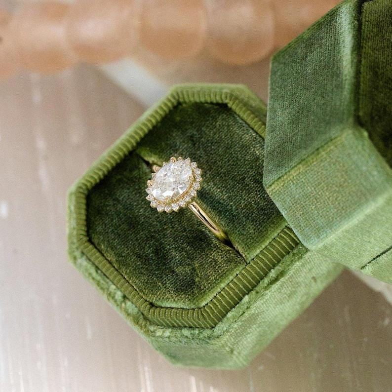 3 Ct Oval Cut Moissanite Engagement Ring, Delicate Diamond Solitaire ...