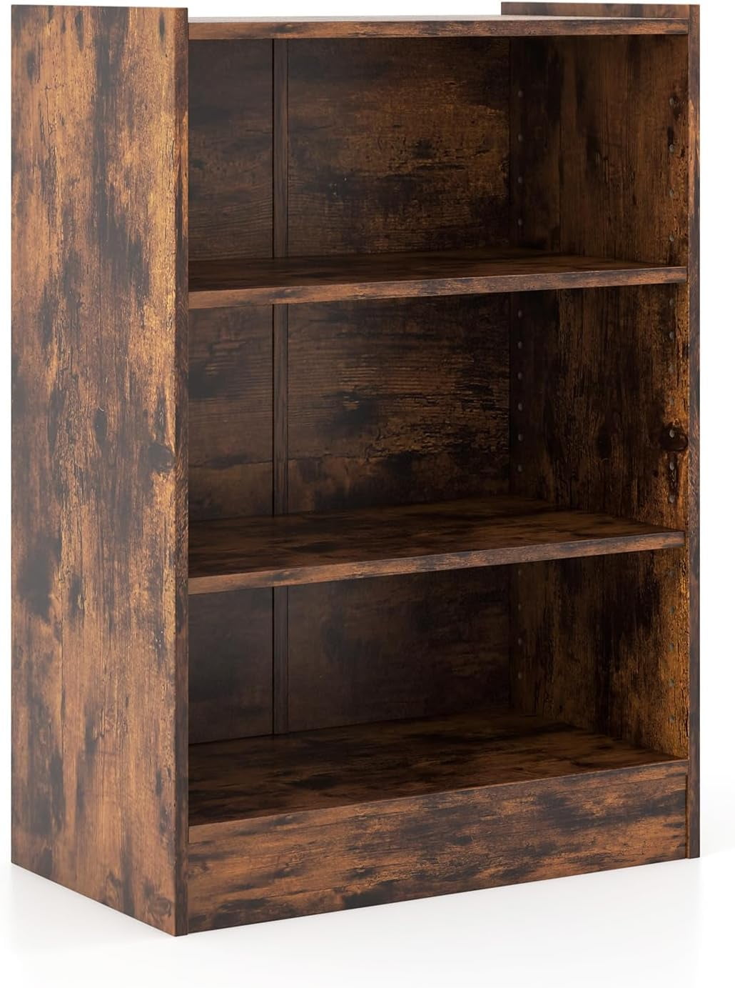 3 Cube Bookcase, 3-Tier Modern Wood Storage Organizer w/18-Position ...