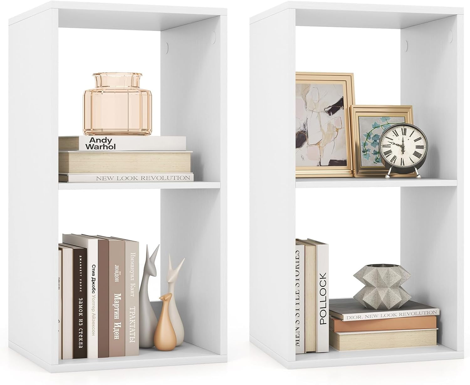 3-Cube Bookcase 4-Tier Bookshelf with Open Compartments Freestanding ...
