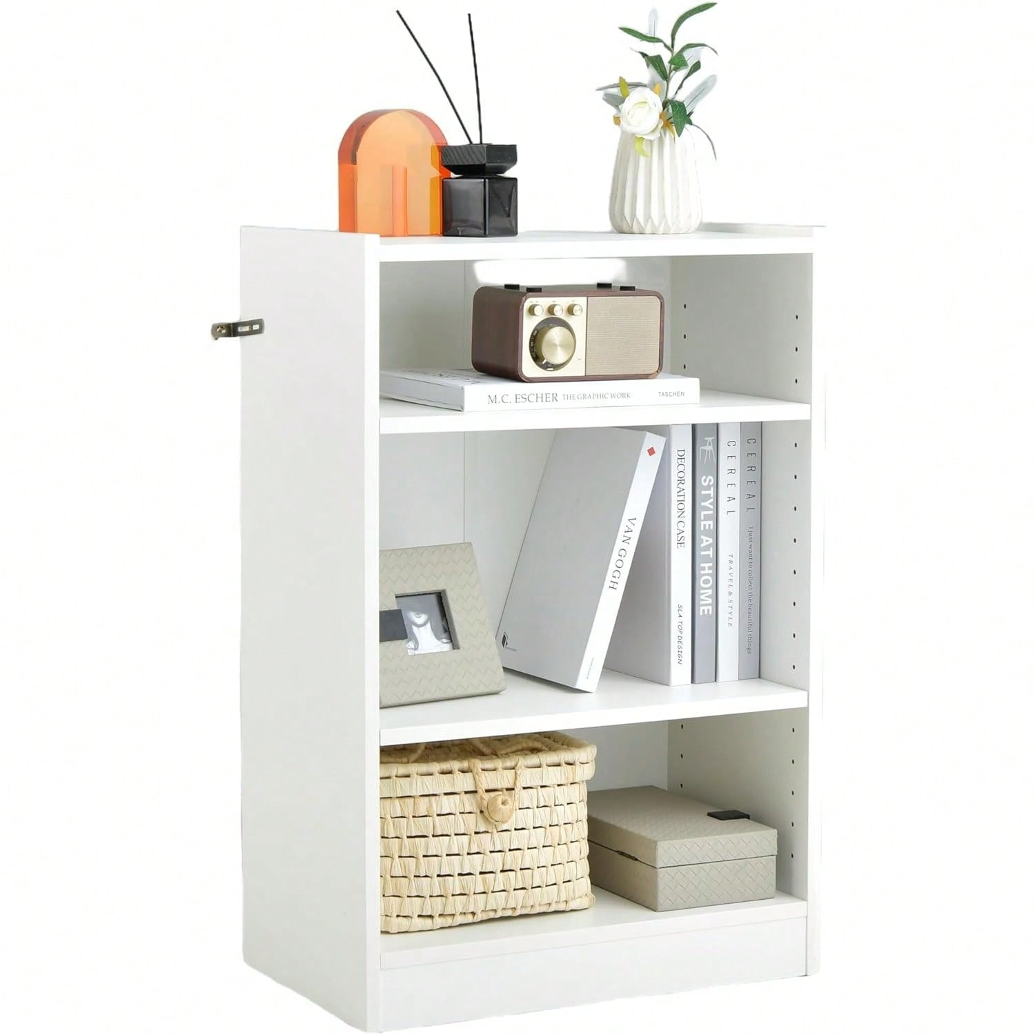 3 Cube Small Bookshelf, 3-Tier Modern Bookcase, Open Display Shelf with ...