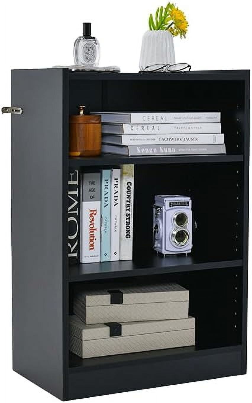 3 Cube Small Bookshelf, 3-Tier Modern Bookcase, Open Display Shelf with ...