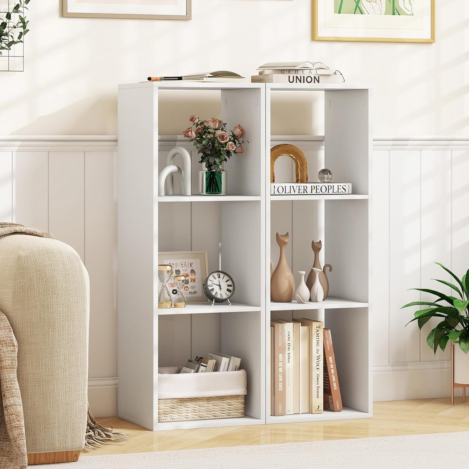 3 Cube Storage Organizer of 2, 3 Tier Floor Standing Bookcase, Small ...