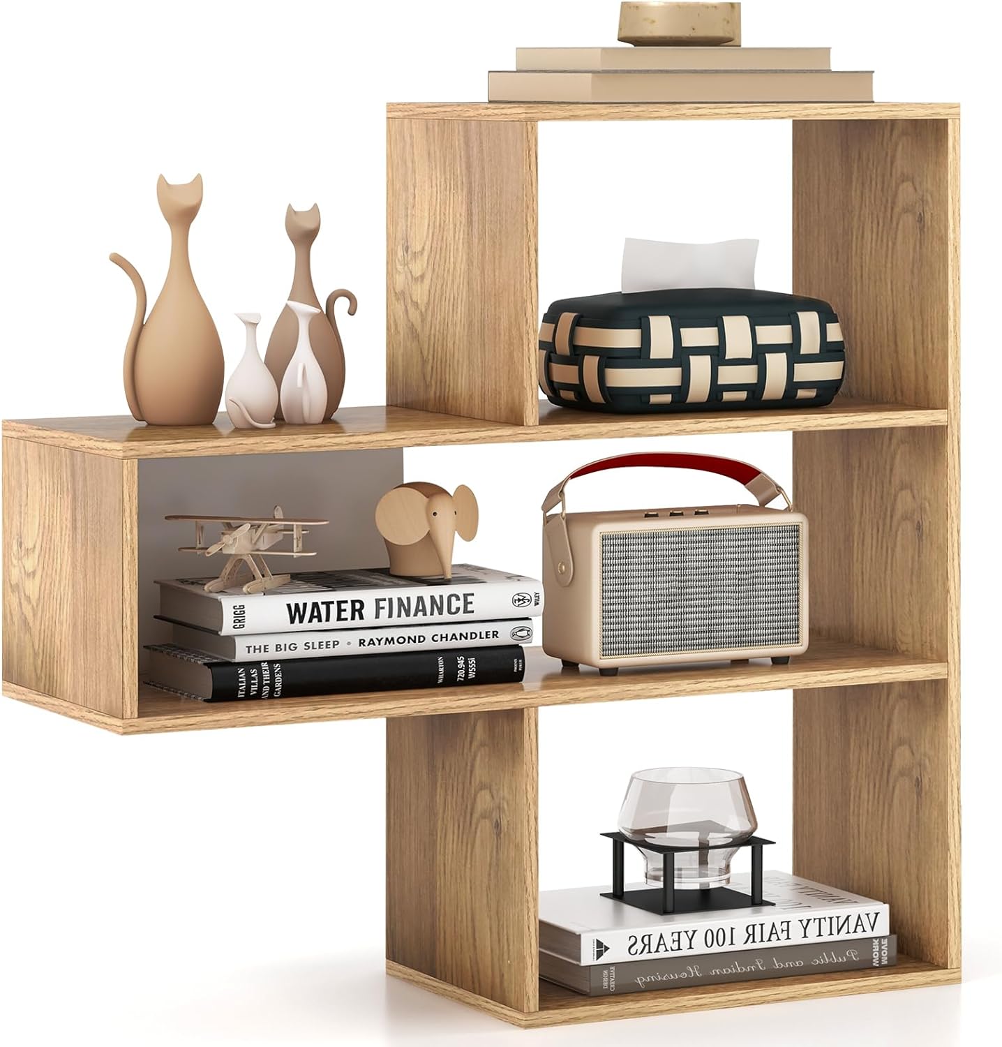 3 Cubes Bookcase, Irregular Open Bookcase, Freestanding Bookshelf ...