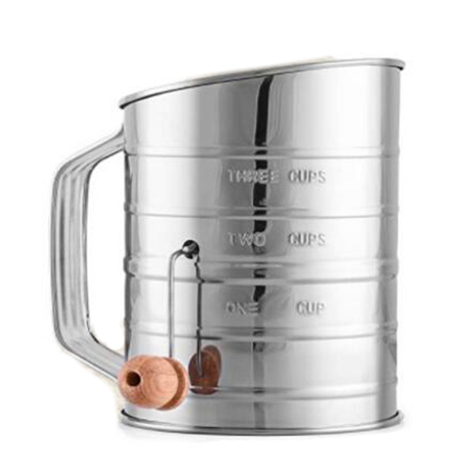 3 Cup Aluminum Alloy Flour Sifter - Baking Cake Powder Tool, Hand Crank ...