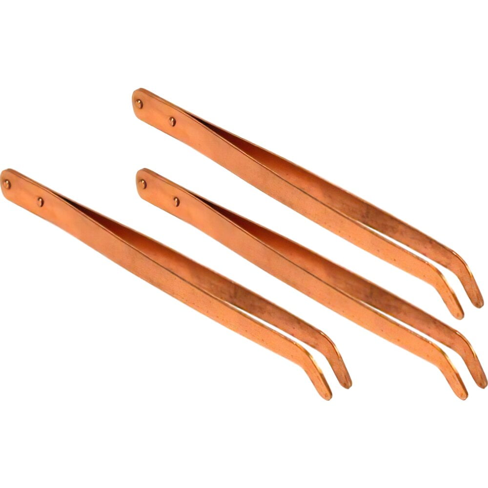 3 Curved Copper Tweezer Tongs for Acid Pickling Solution Compound ...