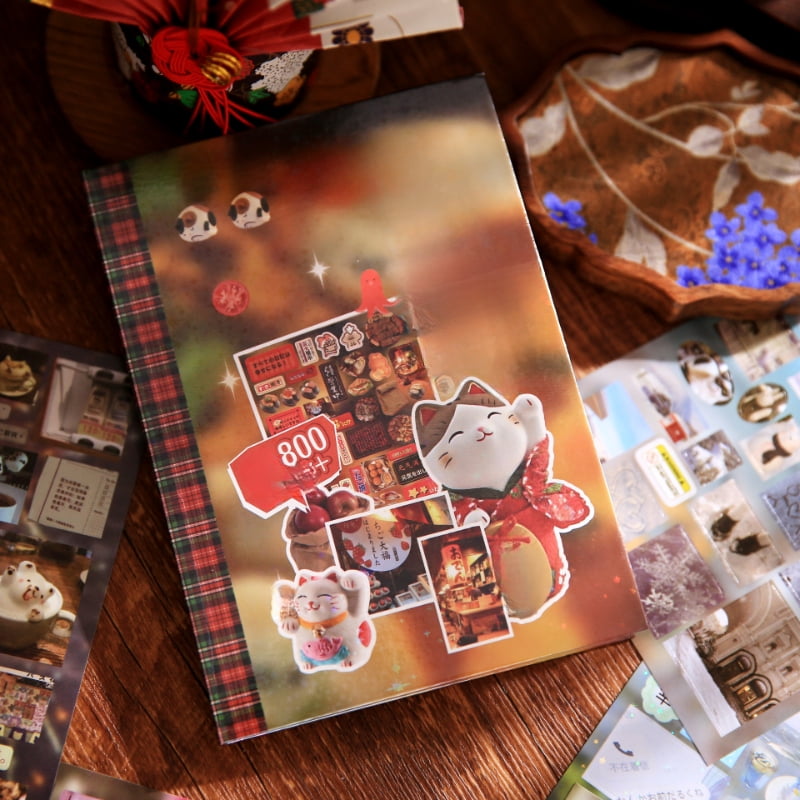 3 Cut Film Sticker Books Japanese Ancient Comic Style, Coated Paper ...