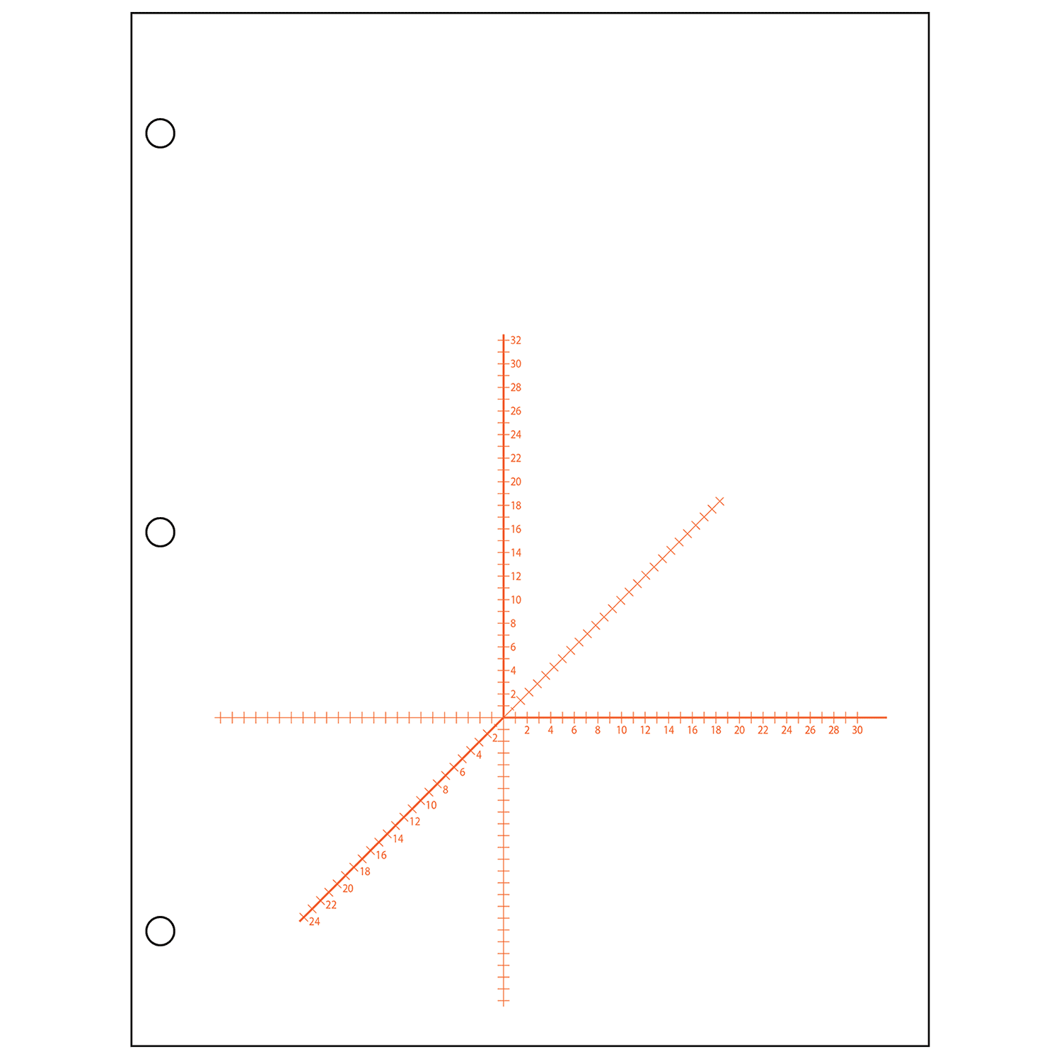 3-D Axis Graph Paper, Coordinate Graph, Axis Numbered, Double Sided ...