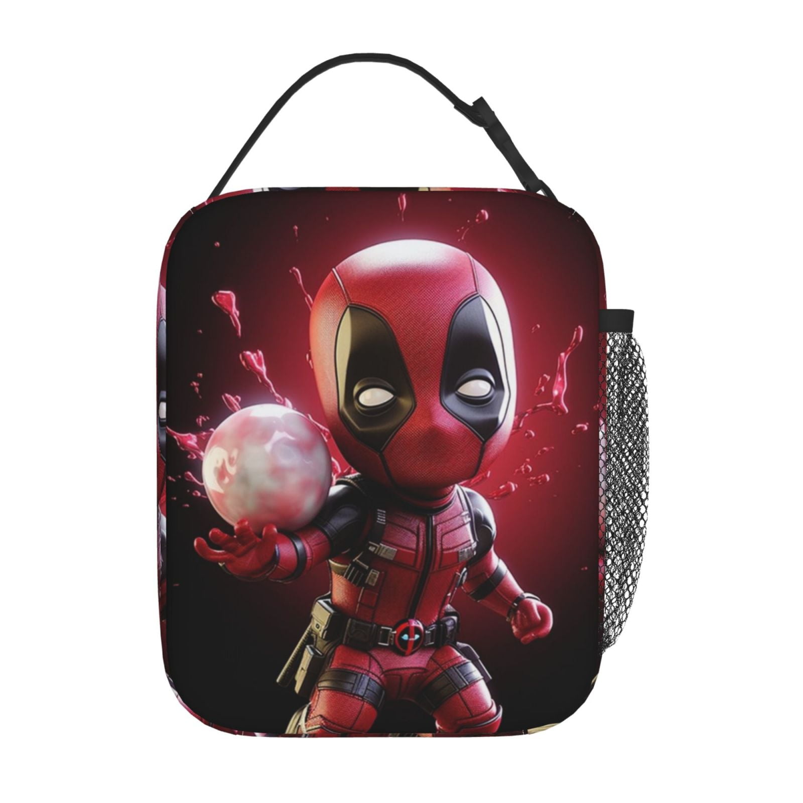 3-D Character Dual Compartment Insulated Lunch Bag Tote-Cute Deadpool ...