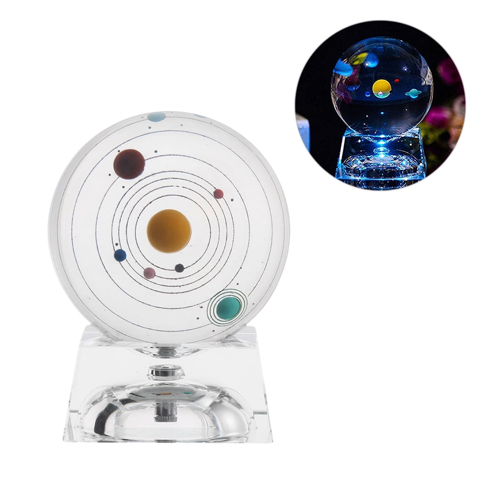 3 D Clear Planet Ball Educational Ball Model Miniature Model Ball Cosmic Model Engraved Glass ...