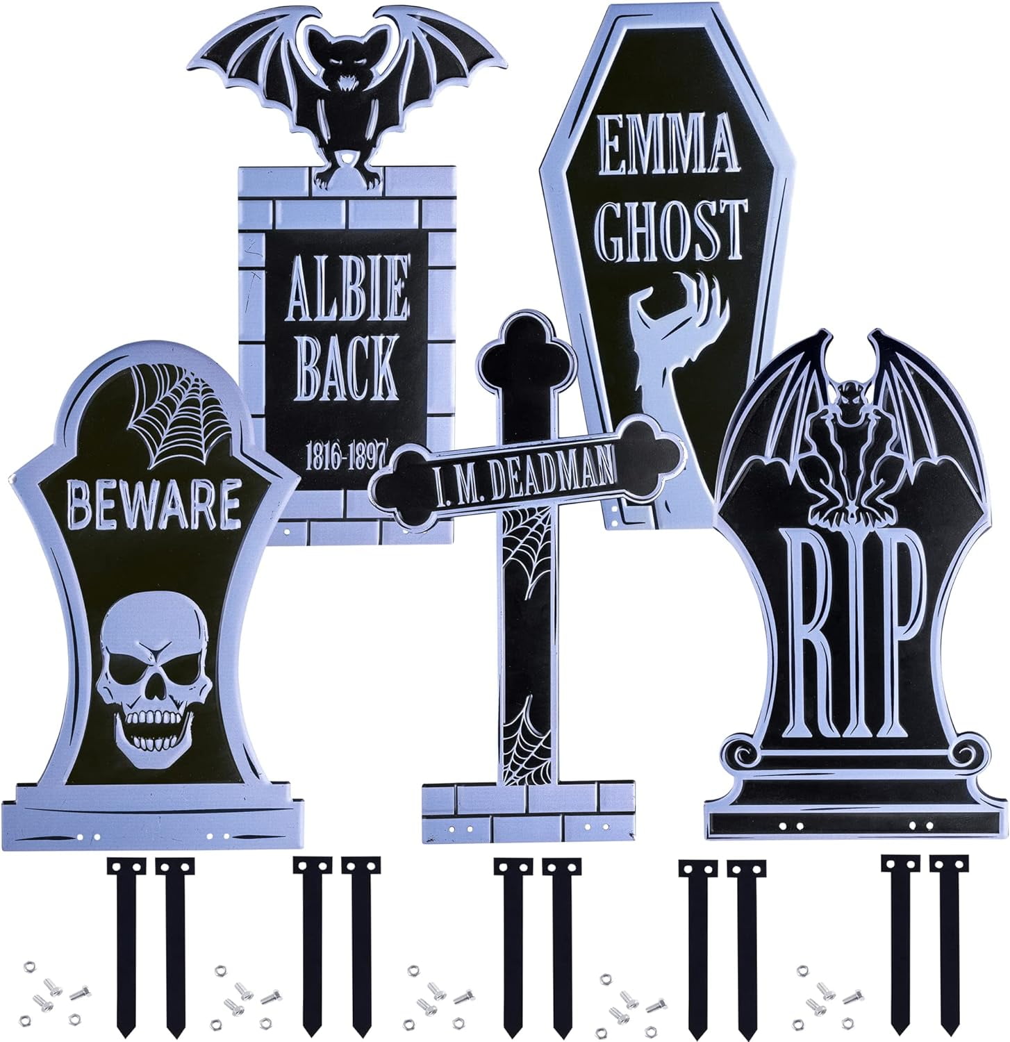 3-D Metal Grave Halloween Decorations Outdoor - Weatherproof, UV ...