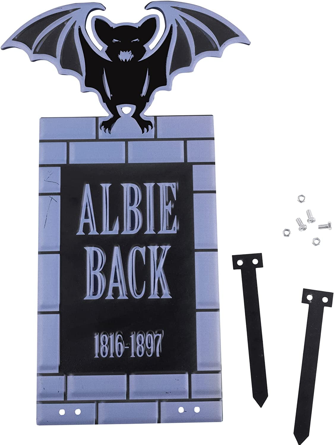 3-D Metal Tombstone (Albie Back) - (Large 16.75 Tall w Stakes)-Super ...