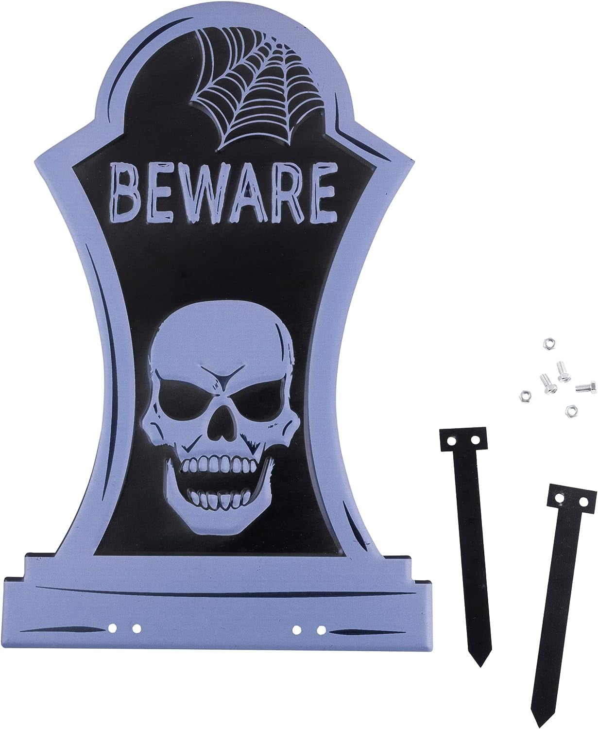 3D Metal Halloween Ghost Cemetery XL 17" Tombstone w Steaks -BEWARE ...
