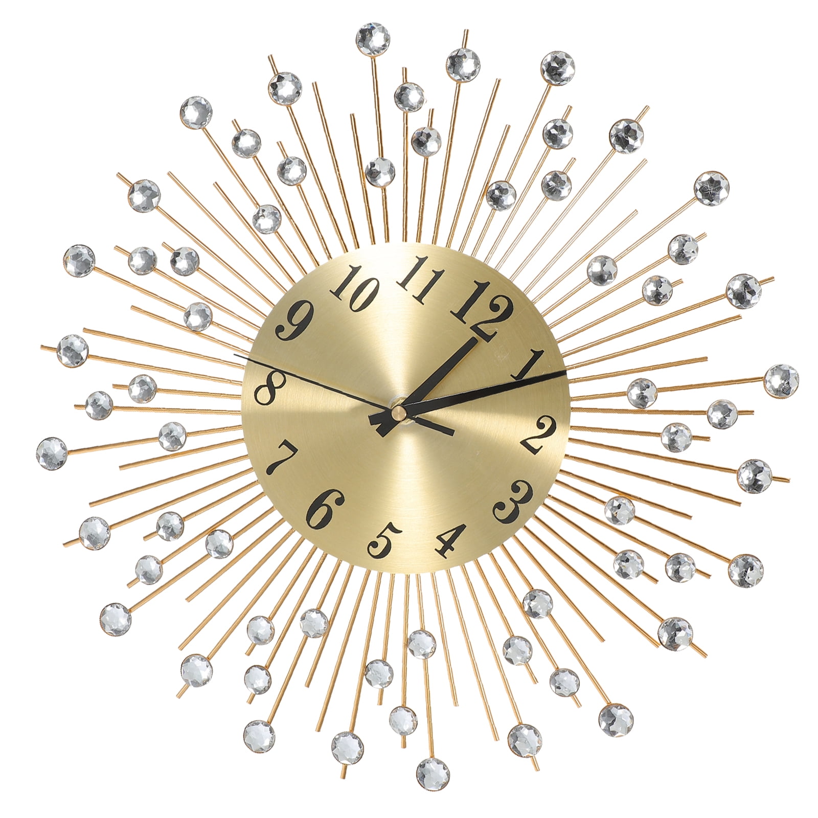 3 D Modern Clocks- for Walls Diamond Decoration Gold Golden - Walmart.com