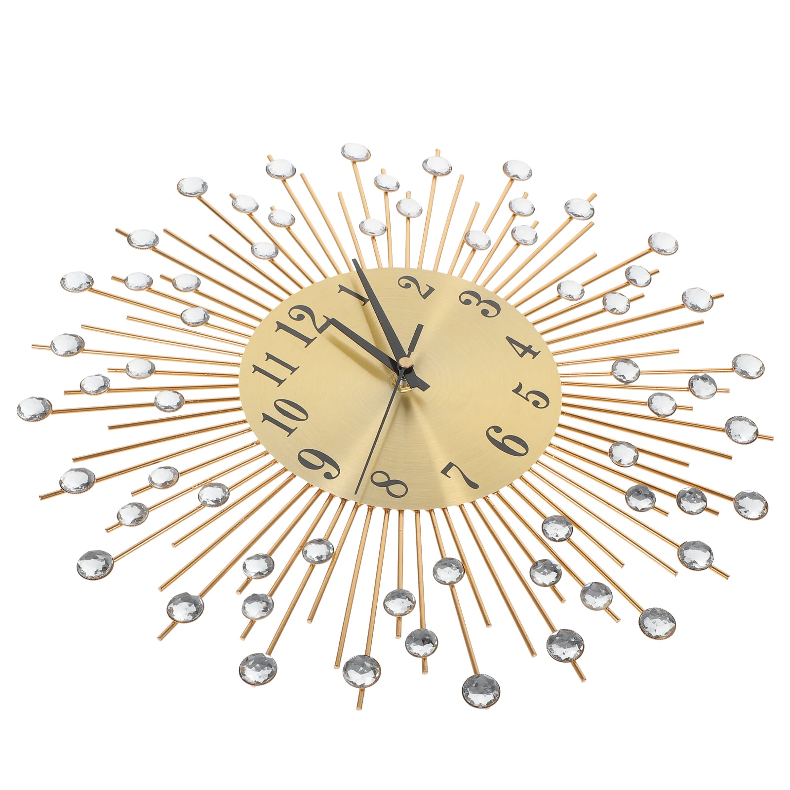 3 D Modern Wall Clock Diamond Decorative Clocks for Living Room Golden ...