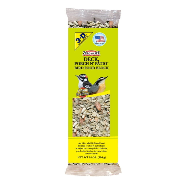 3-D Pet Products Deck Porch and Patio Wild Bird Food Block, Dry, 16 oz ...