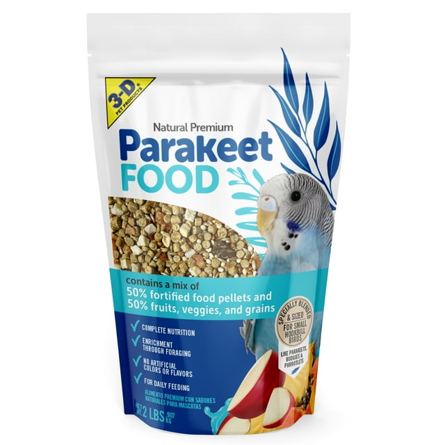 3-D Pet Products Natural Premium Parakeet Food, with 50% Fortified Food ...