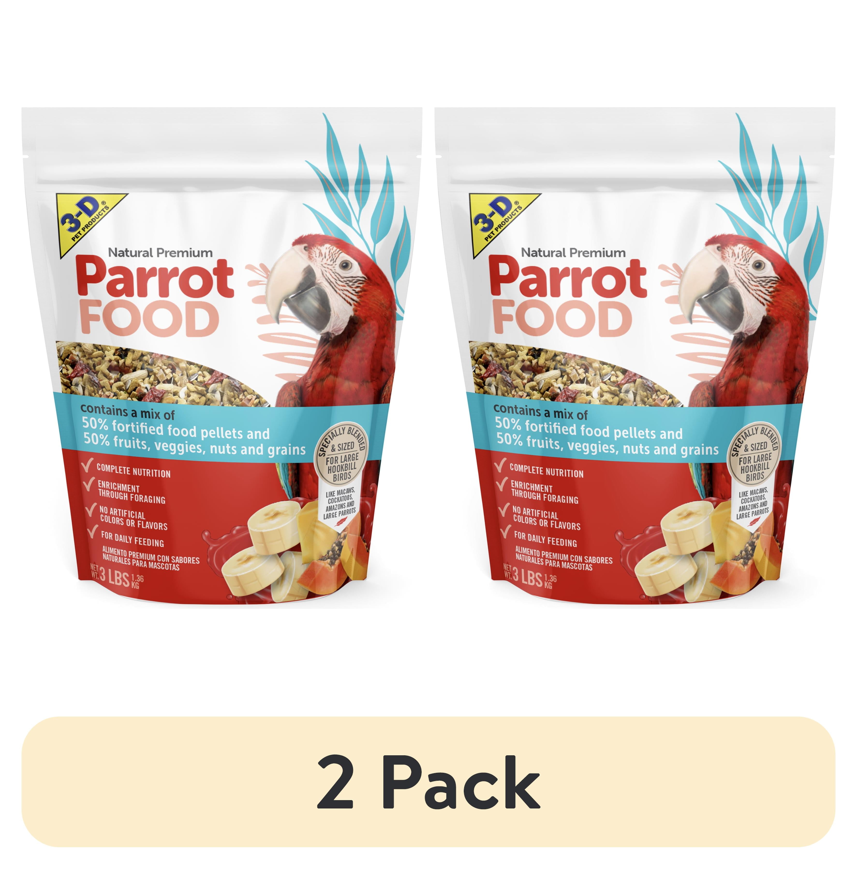 (2 pack) 3-D Pet Products Natural Premium Parrot Food, with Fortified ...