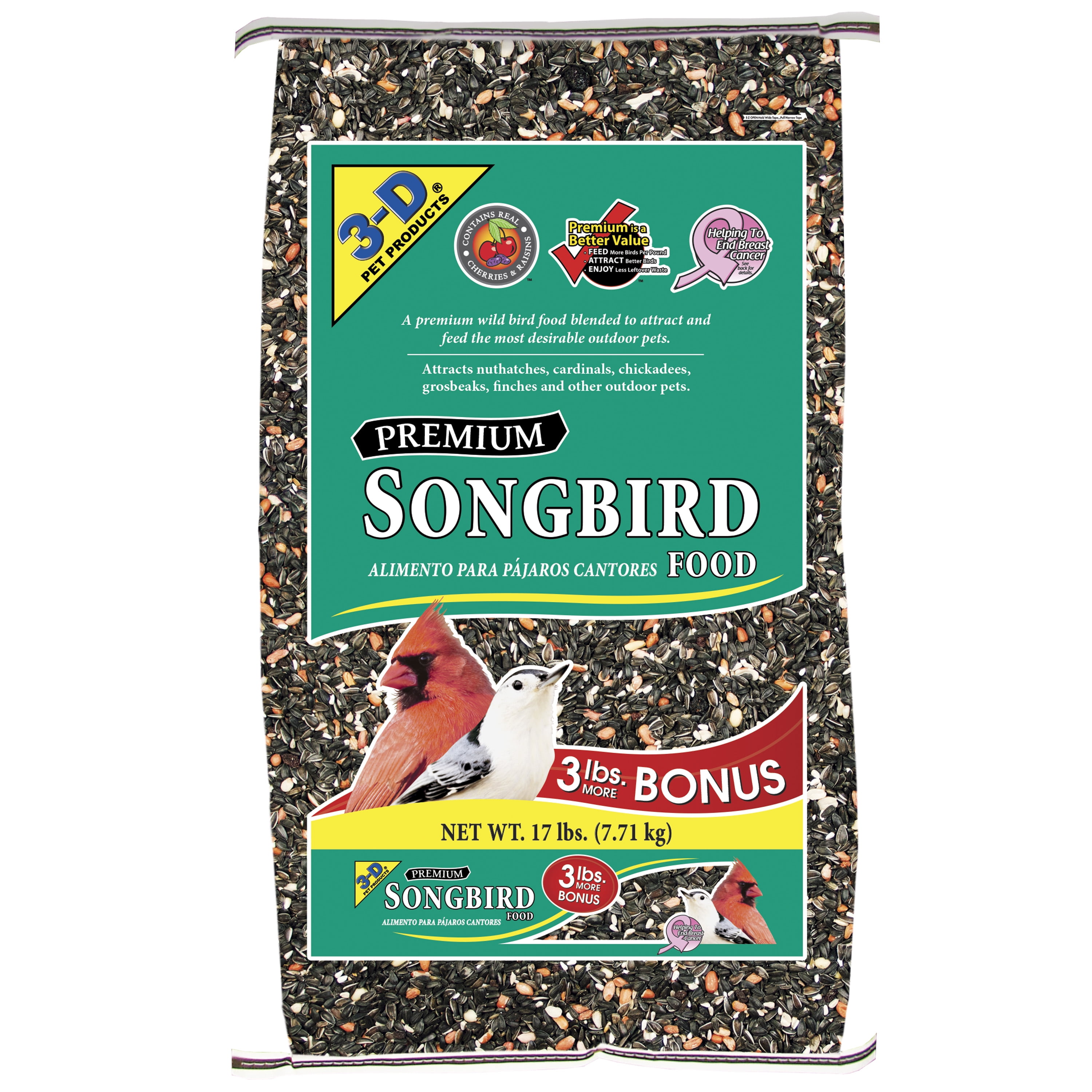 3-D Pet Products Songbird Dry Wild Bird Food, 17 lb., 1 Pack - Walmart.com